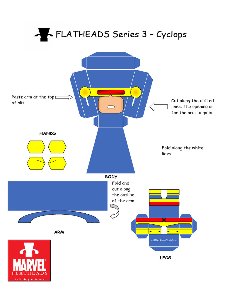 Blog Paper Toy Papertoys FlatHeads Cyclops Template | PDF