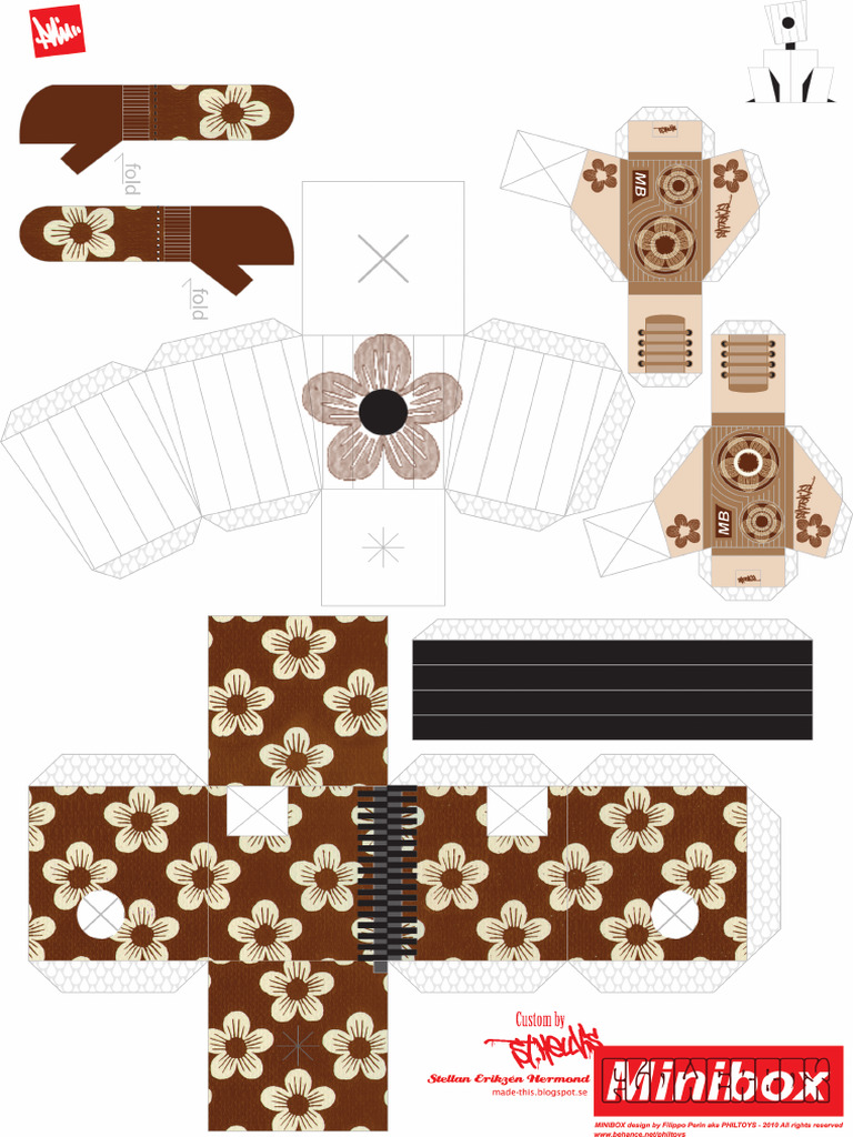 Blog Paper Toy Papertoys FlowerBox Template | PDF
