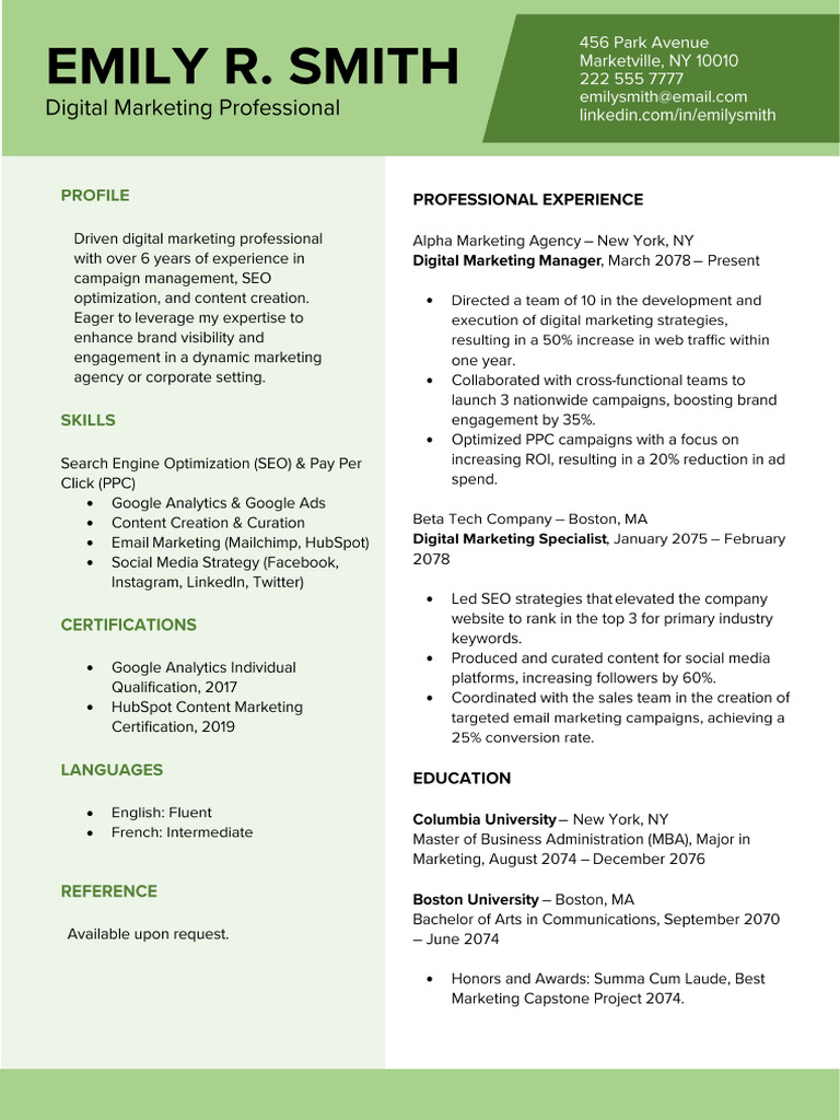 Resume Format Template | PDF