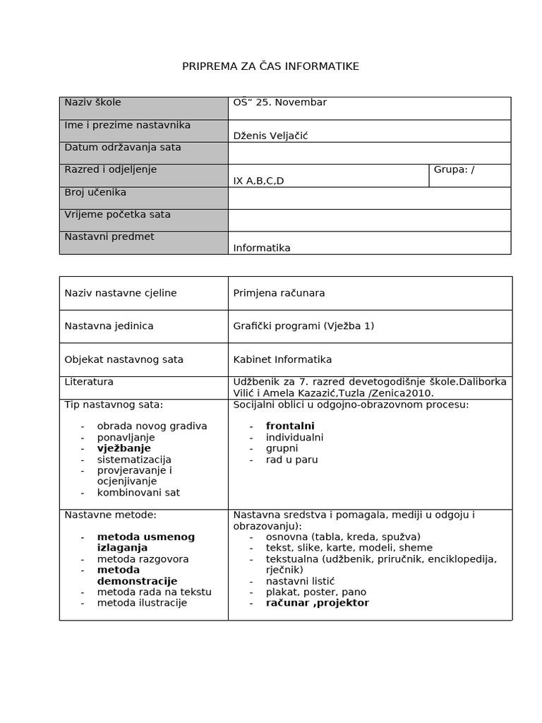 Priprema Za Čas 9. | PDF