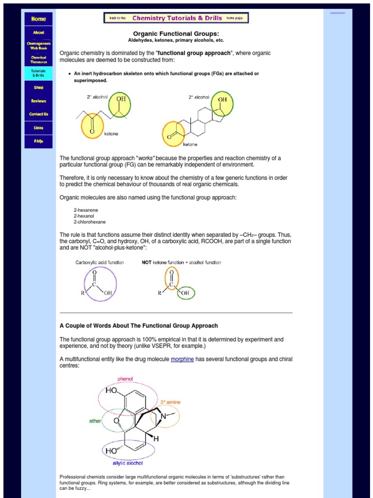 Organic Functional Groups | PDF | Amine | Aldehyde