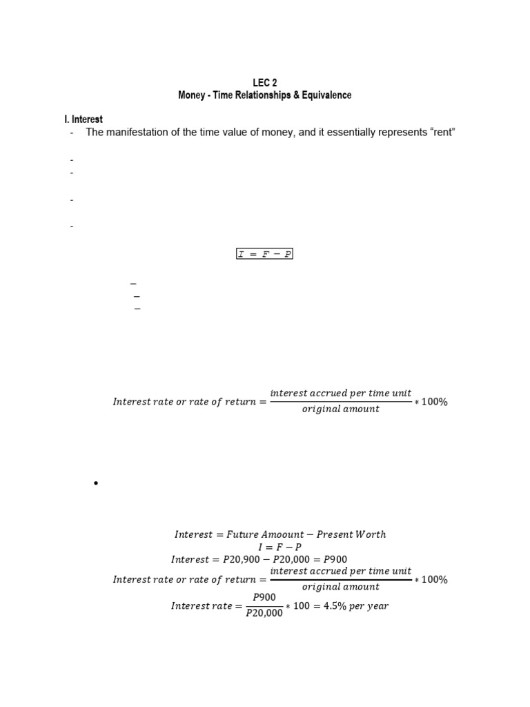LEC-2-MONEY-TIME-RELATIONSHIPS-EQUIVALENCE-merged | PDF | Interest | Present Value