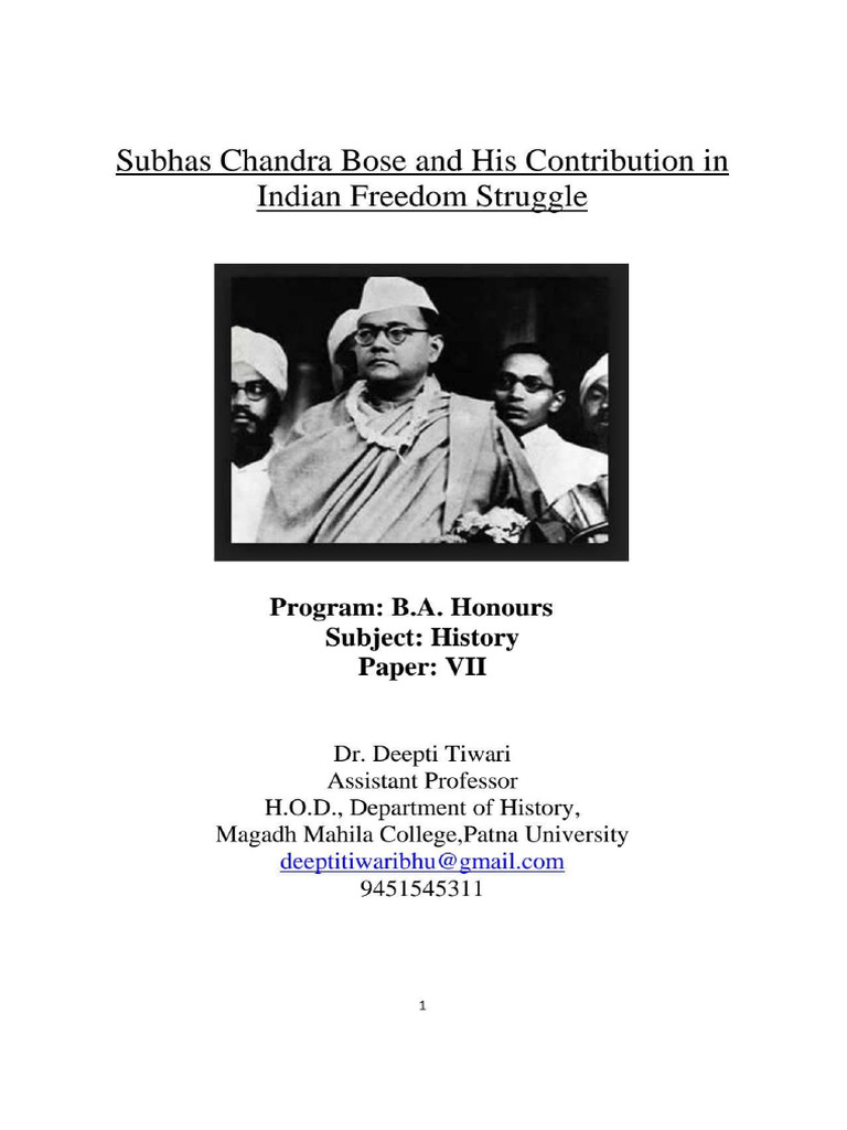 Subhash-Chandra-bose & INA | PDF