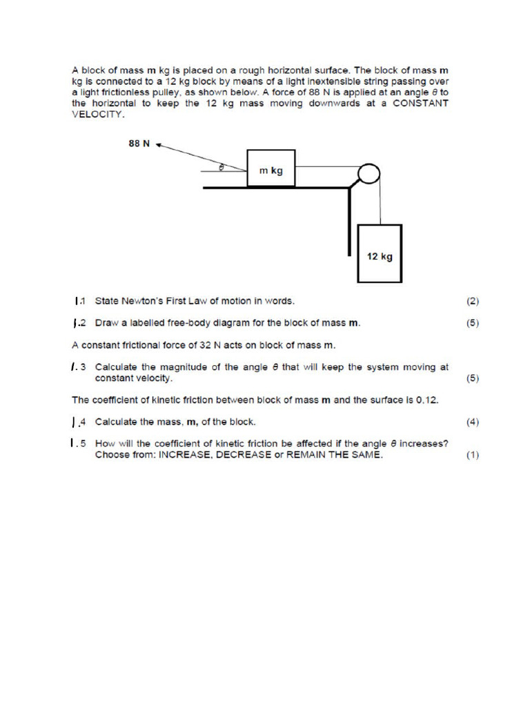Physics Newtons Law Worksheet 1 | PDF