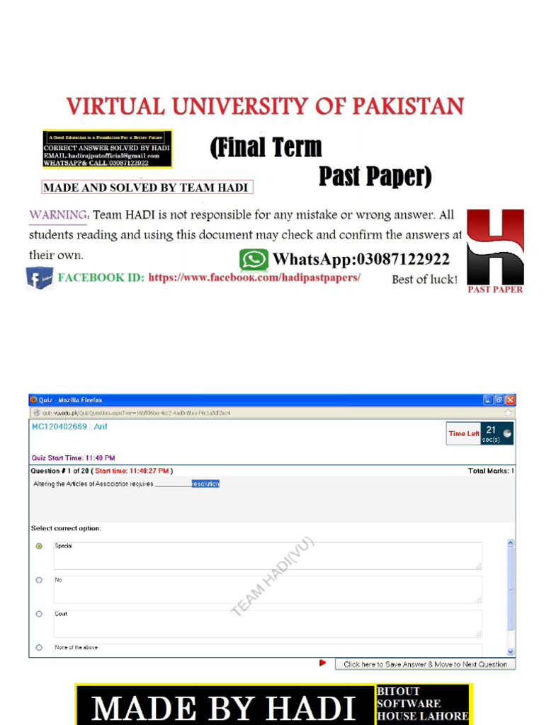 MGT211 Final Term File 1 Solved by Team Hadi | PDF