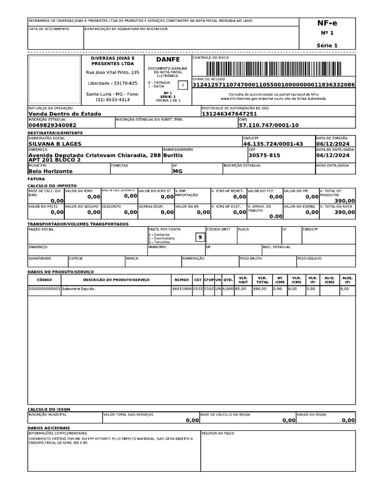 Nfe Diversas - 1 | PDF