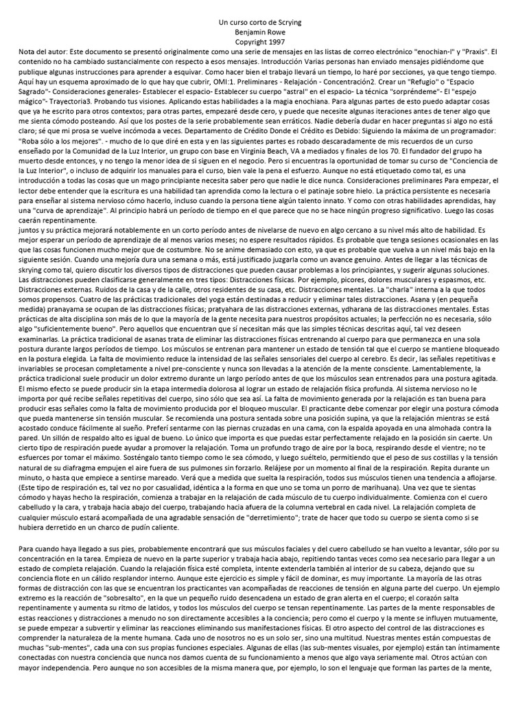 Un Curso Corto de Scrying | PDF | Mente | Pensamiento