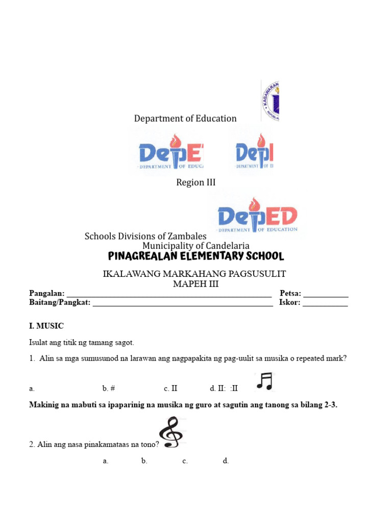 PT - Mapeh 3 - Q2 | PDF