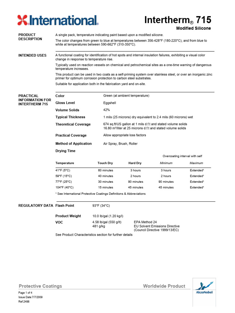 Intertherm 715 | PDF | Corrosion | Paint