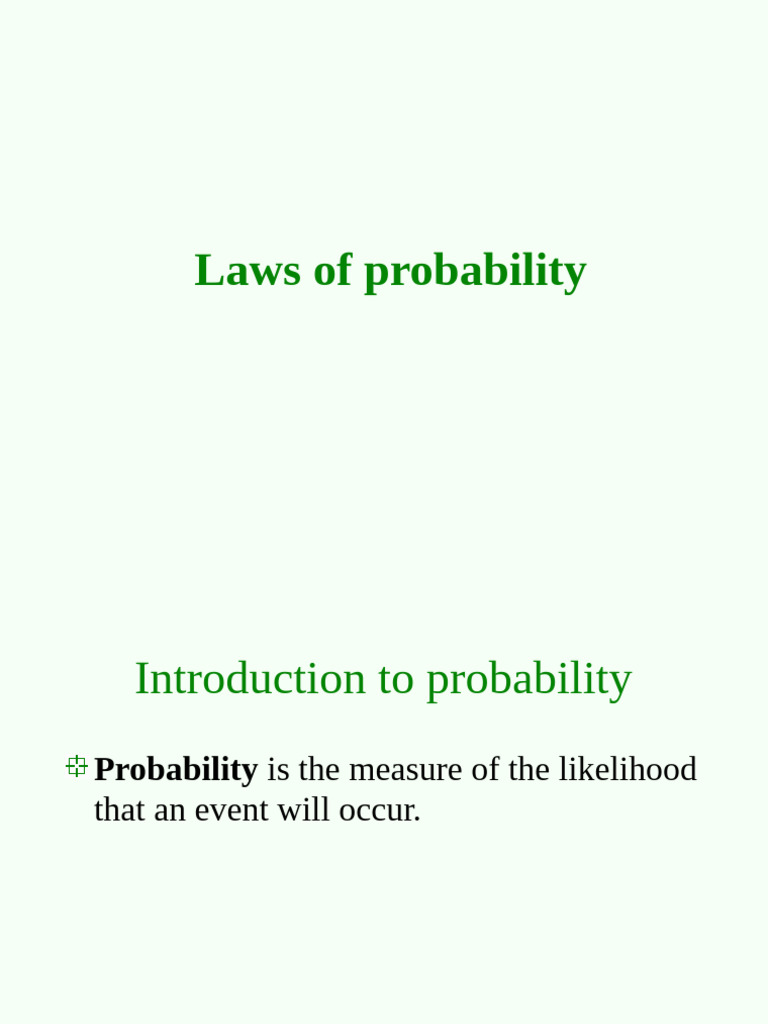Understanding Probability Laws | PDF | Probability | Probability And ...
