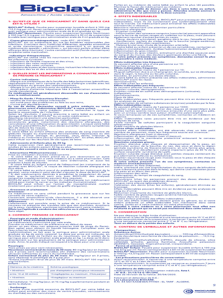 BIOCLAV NRS ENF Avec Compression | PDF