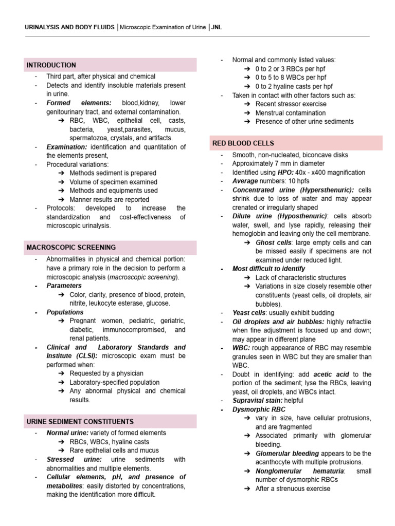 Microscopic Urinalysis Techniques and Findings | PDF | Medical Specialties