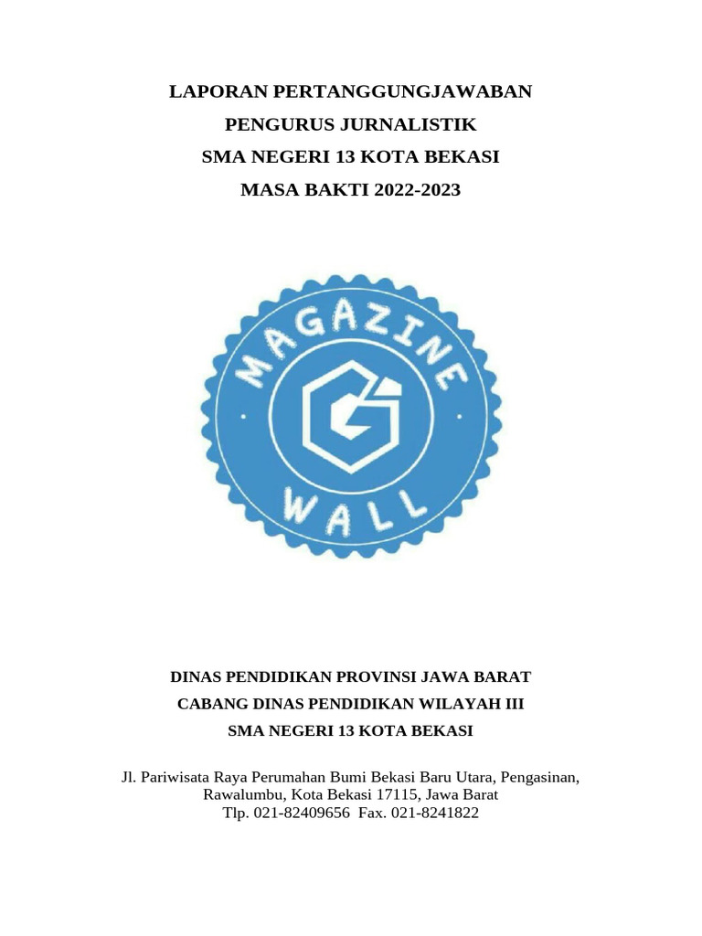 LPJ Akhir Jabatan Jurnalistik | PDF