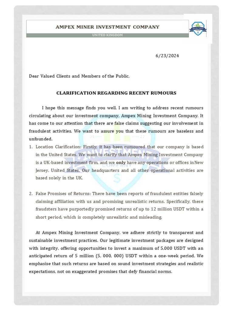 Ampex Letter 1 | PDF