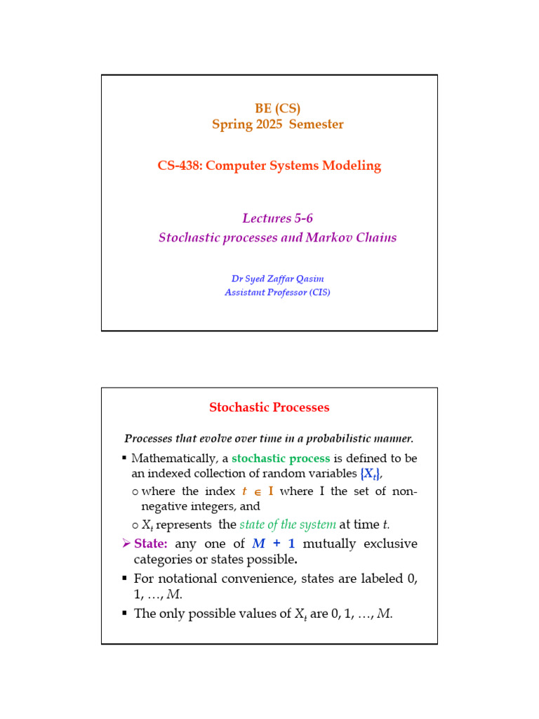 Stochastic Processes & Markov Chains | PDF | Markov Chain | Stochastic Process