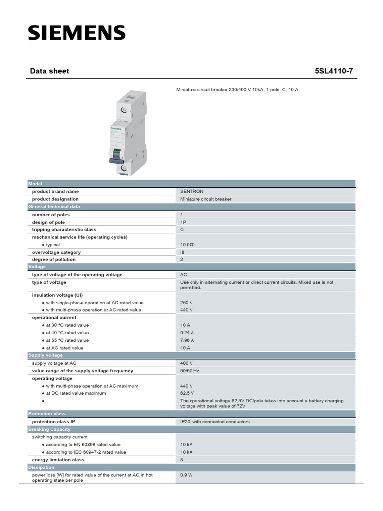 5SL41107 Datasheet | PDF | Alternating Current | Direct Current