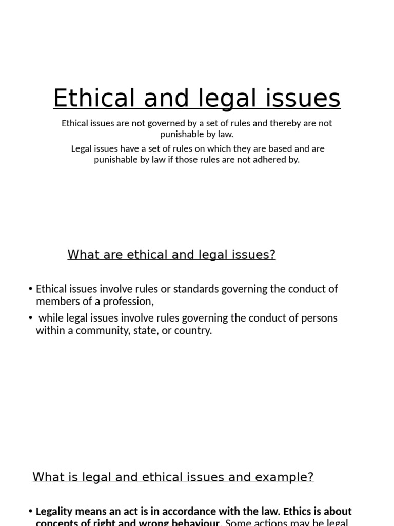 Understanding Ethical and Legal Issues | PDF | Health Care | Health System