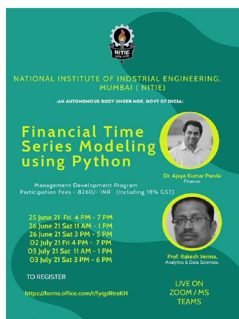 2 page brouchure | PDF | Time Series | Autoregressive Integrated Moving Average