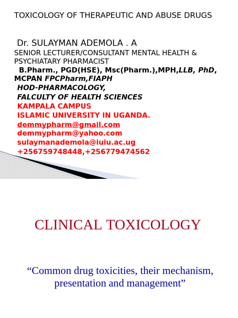 Toxicology 2024 Drug Abuse | PDF | Aspirin | Drugs