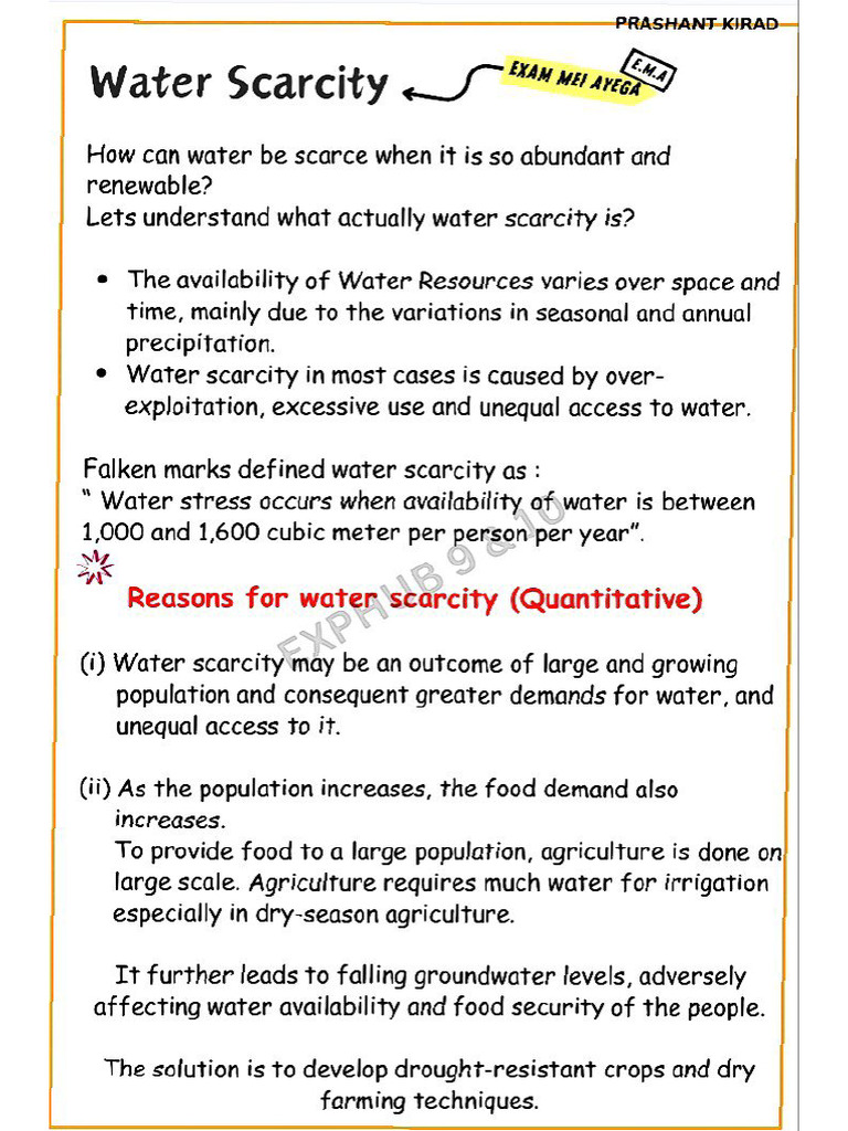 Water Resources Notes | PDF