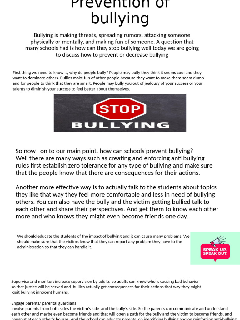 Effective Strategies to Prevent Bullying | PDF | Bullying | Psychology
