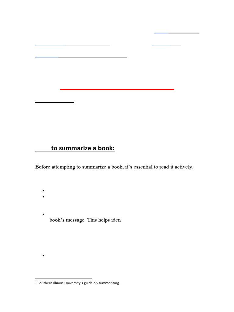 How to summarize a book1 | PDF