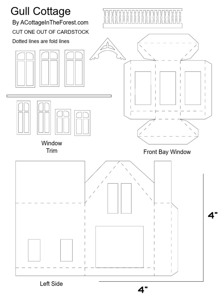 Gull Cottage Cardstock Template | PDF