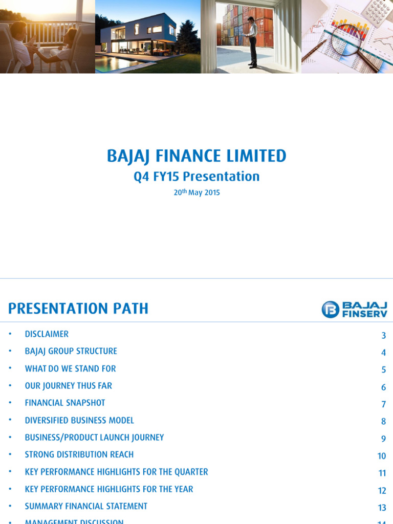 Bajaj Finance Q4 FY15 Performance Overview | PDF | Loans | Private Sector