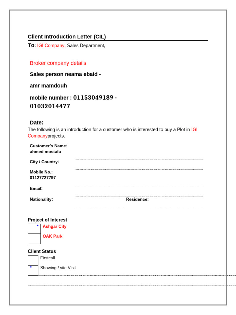 Sales Team Client Introduction | PDF