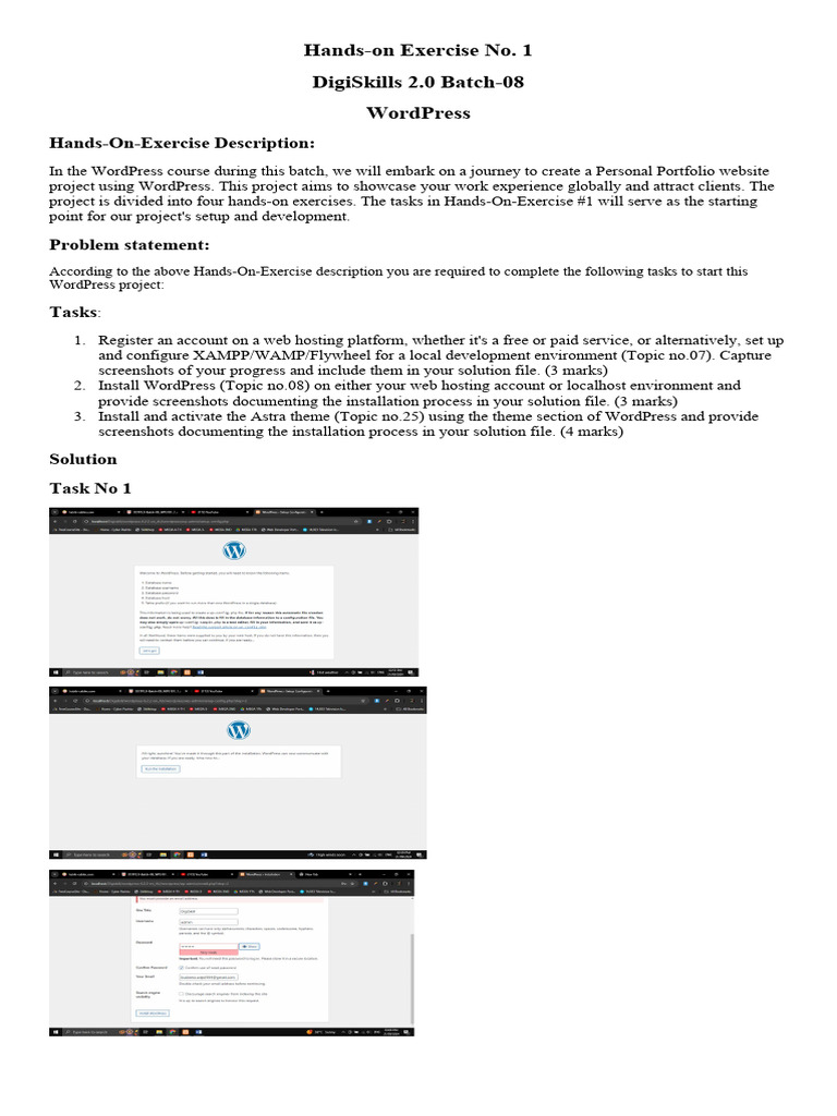 Hands on Exercise No 1 WP - Copy | PDF