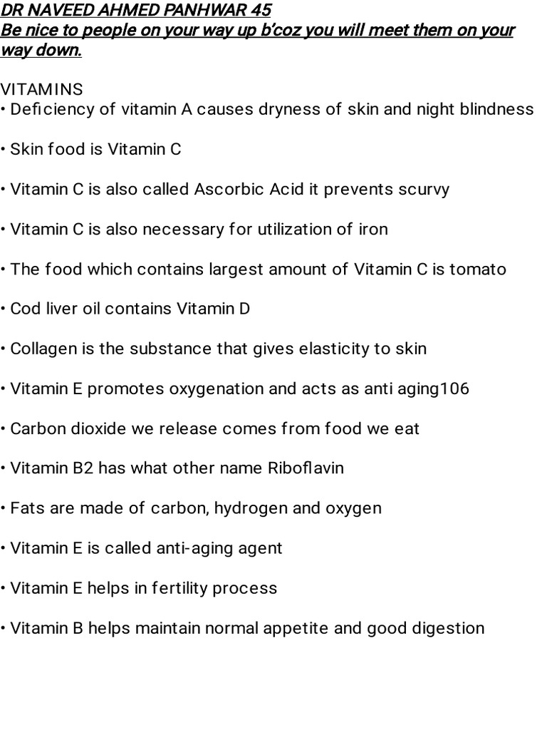 Essential Vitamins and Their Functions | PDF | Vitamin | Foods