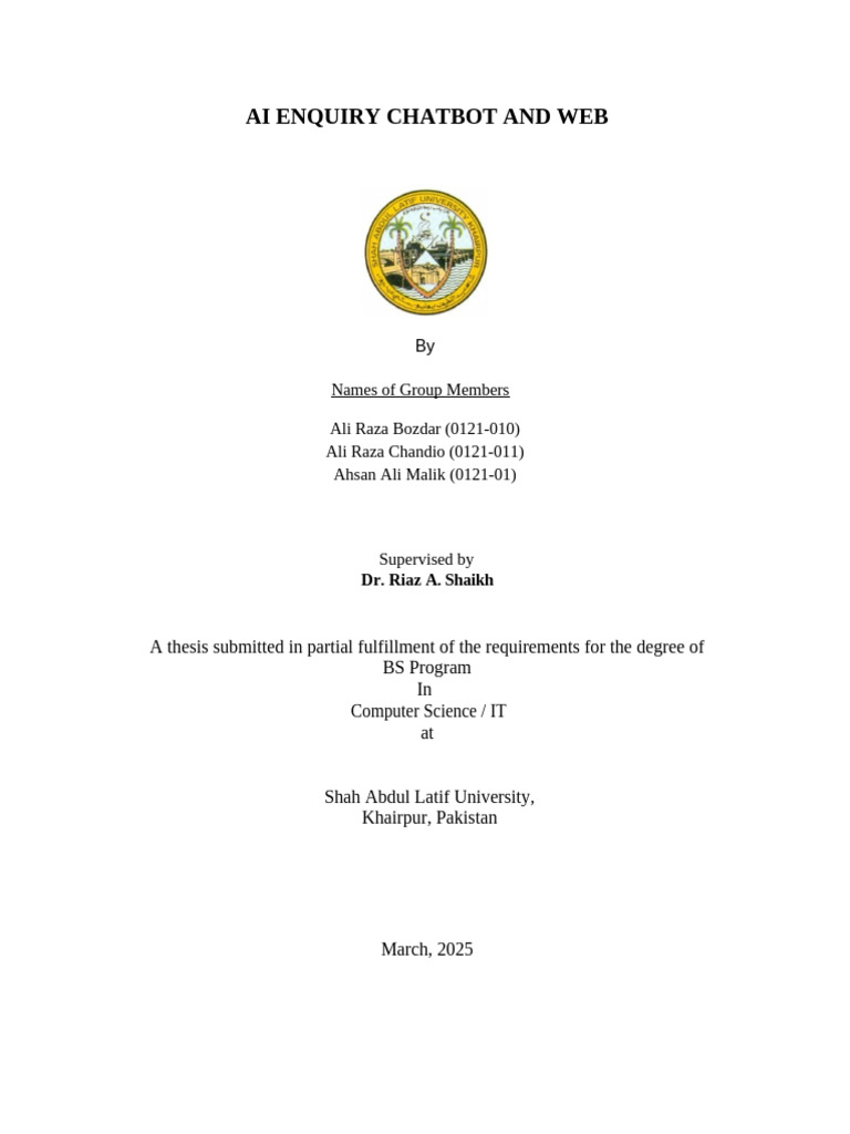 AI ENQUIRY CHATBOT AND WEB-1 | PDF | Usability | Artificial Intelligence