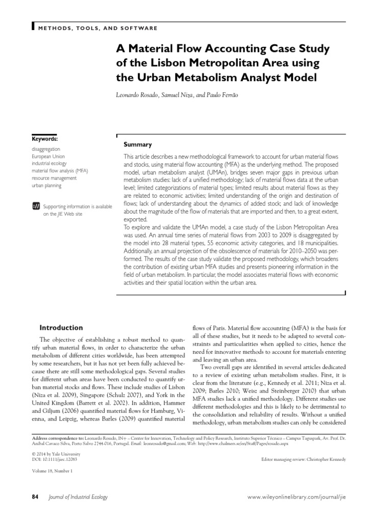 Urban Material Flow Analysis | PDF | Metals | Life Cycle Assessment