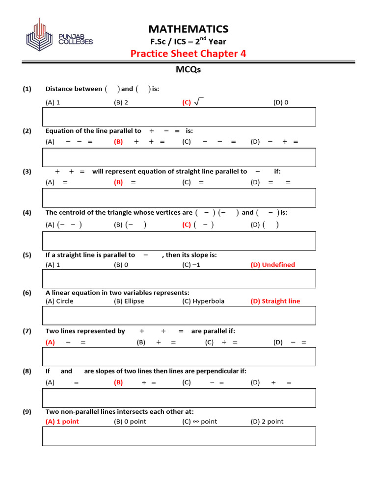 Math Practice Sheet P-2-Ch.4 | PDF | Line (Geometry) | Triangle