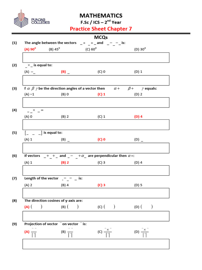 Math Practice Sheet P-2-Ch.7 | PDF | Euclidean Vector | Algebra