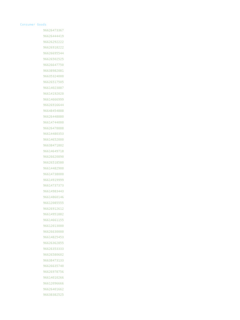 Consumer Goods | PDF