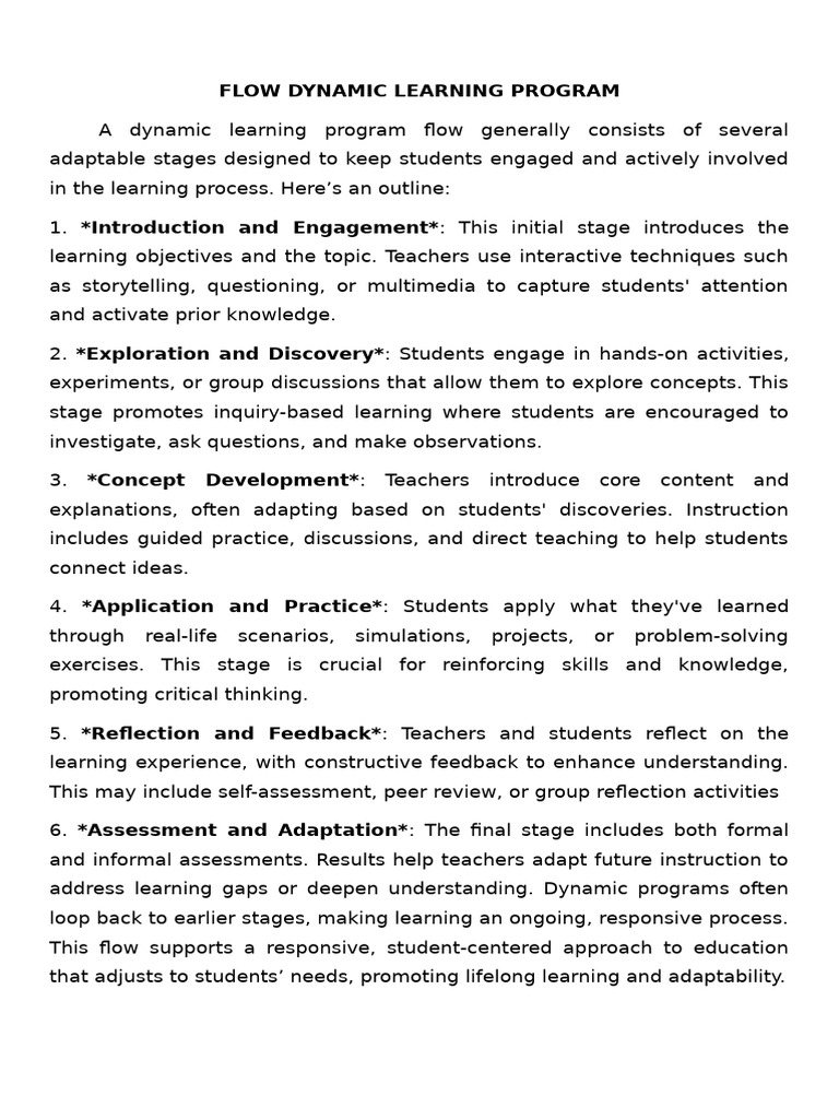 FLOW DYNAMIC LEARNING PROGRAM | PDF