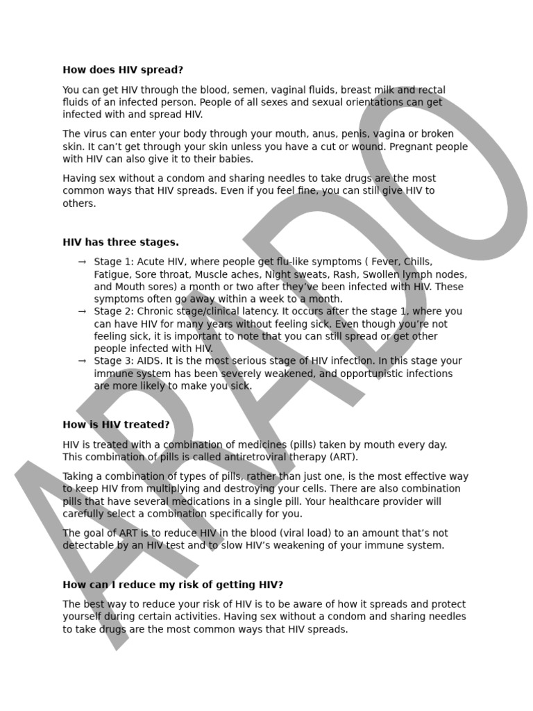 HIV Prevention and Treatment | PDF | Hiv/Aids | Hiv