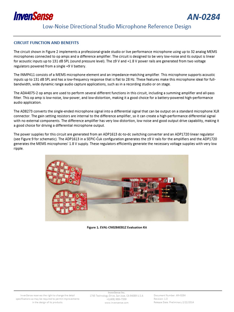 Low-Noise Directional Studio Microphone Reference Design | PDF ...
