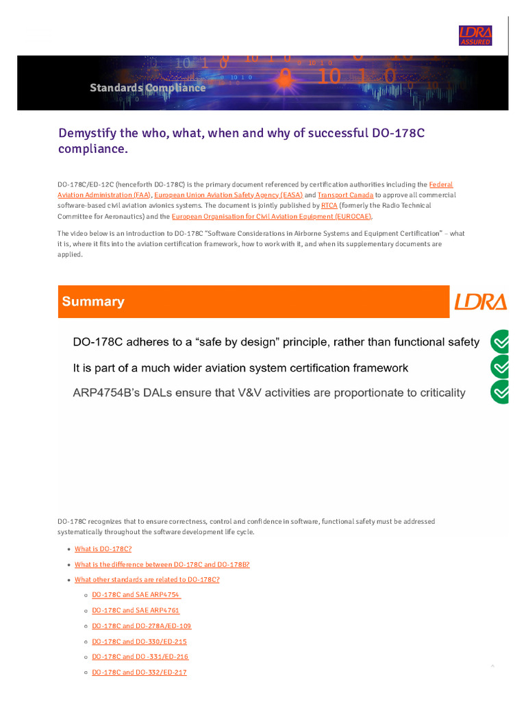 Demystify the who, what, when and why of successful DO-178C compliance. - LDRA | PDF ...