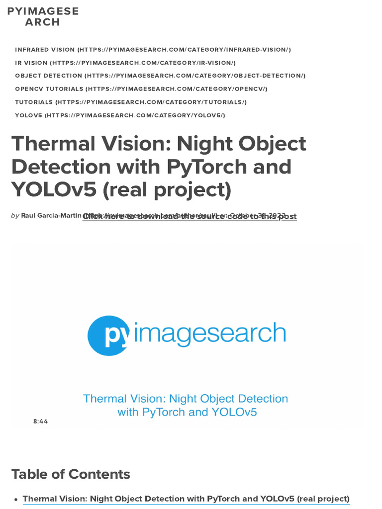 Thermal Object Detection Guide | PDF | Thermography | Infrared