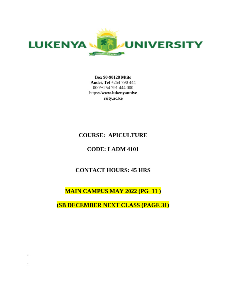 Apiculture Course Overview | PDF | Beehive | Honey Bee