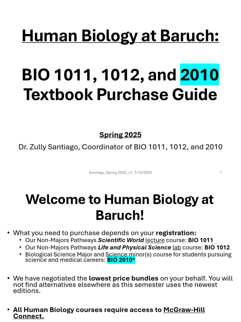 BIO 1011, 1012, and 2010 Textbook Spring 2025 | PDF | Textbook