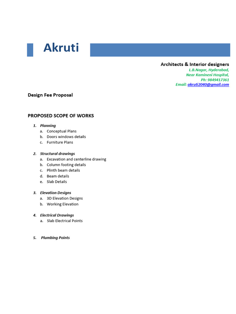 DESIGN FEE PROPOSAL-40 | PDF