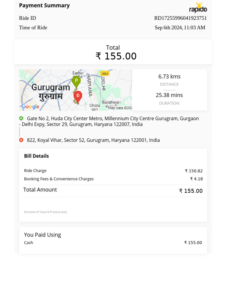 Ride Invoice for Ravi | PDF | Invoice | Government Finances