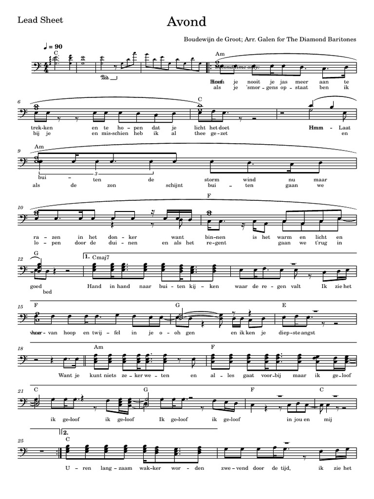 Avond-Lead_Sheet | PDF