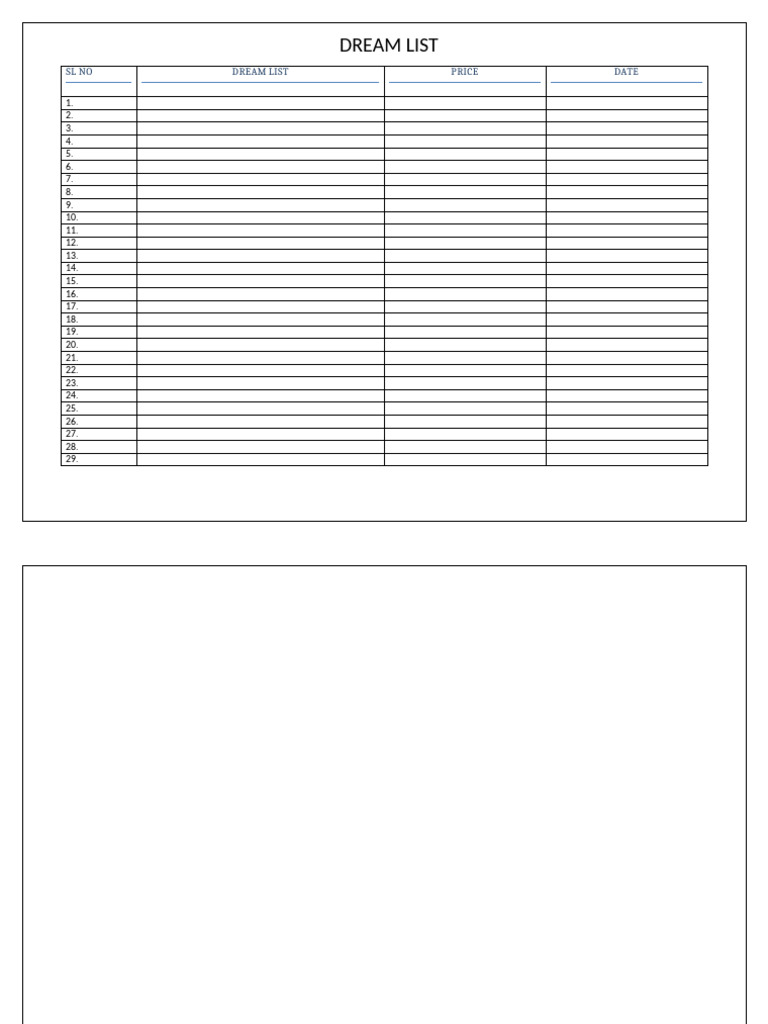 Dream List | PDF