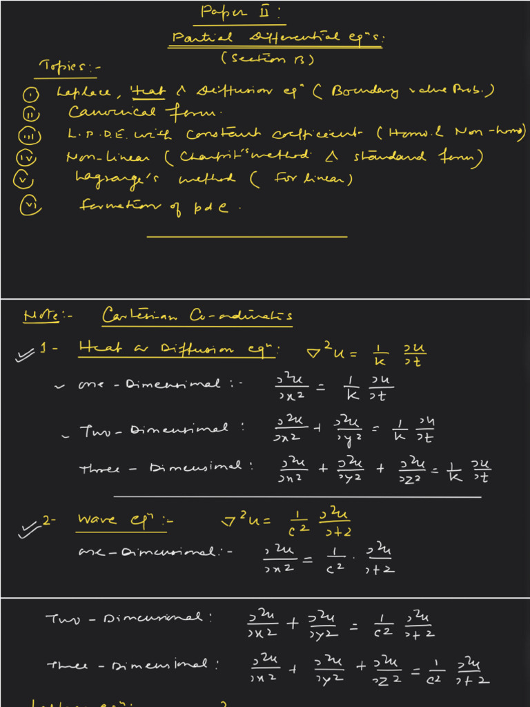 Partial Differential Equation Iii Quasi Linear Pde Lagranges Method With Anno Pdf