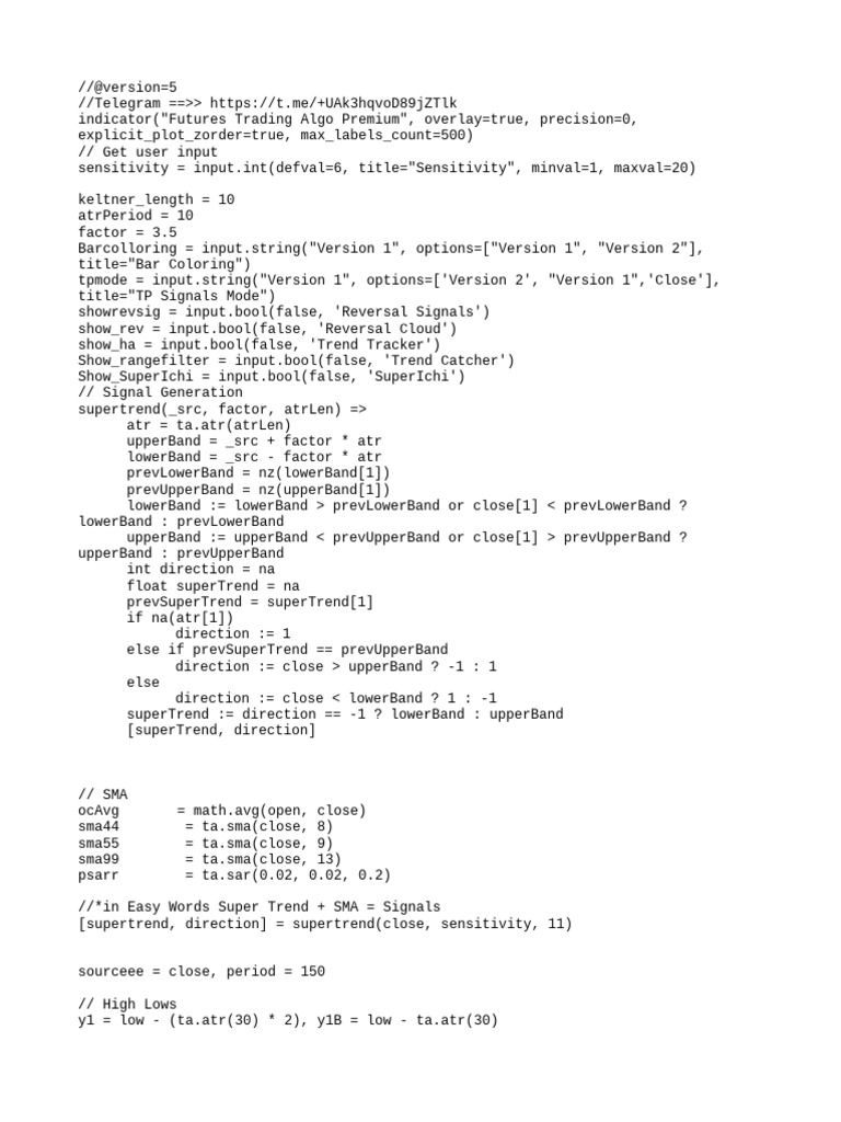 Futures Trading Algo Premium | PDF | Standard Deviation | Market Trend