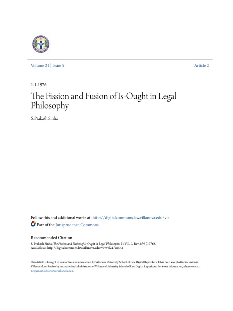 The Fission and Fusion of Is-Ought in Legal Philosophy | PDF | Jurisprudence